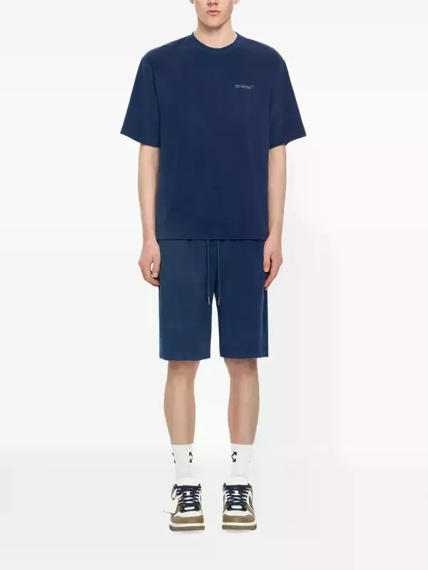 Off-White Logo-detail Terrycloth T-shirt - Blue