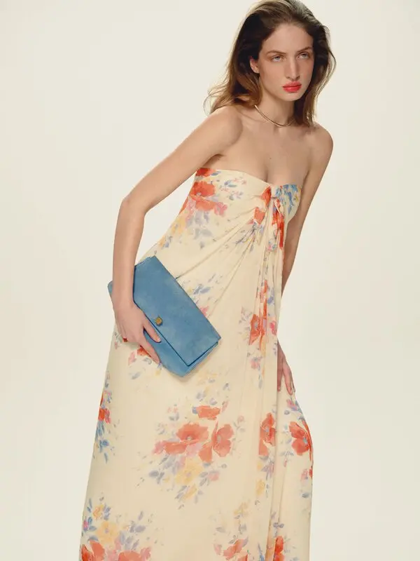 REFORMATION Marlen Strapless Sweetheart Neck Maxi Dress - Ivory