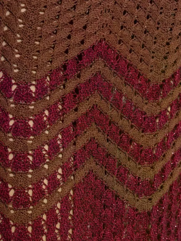AKEP Zigzag-pattern Knitted Maxi Skirt
