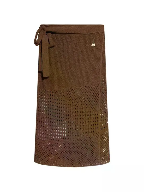 AKEP Open-knit Midi Skirt With Side-tie