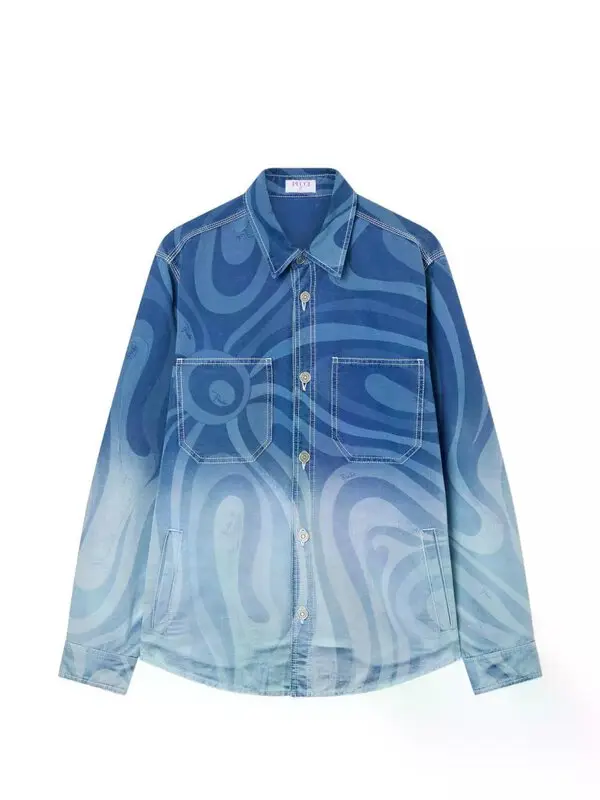 Emilio Pucci Marmo Print Oversized Denim Jacket