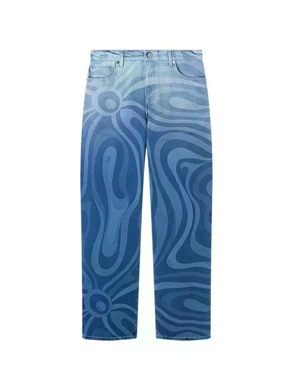Emilio Pucci Marmo Print Denim Trousers