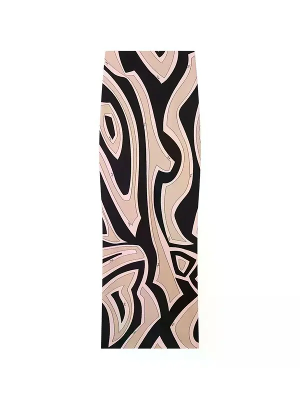 Emilio Pucci Labirinto Print Fitted Long Skirt - Black