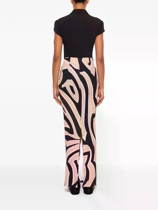 Emilio Pucci Labirinto Print Fitted Long Skirt