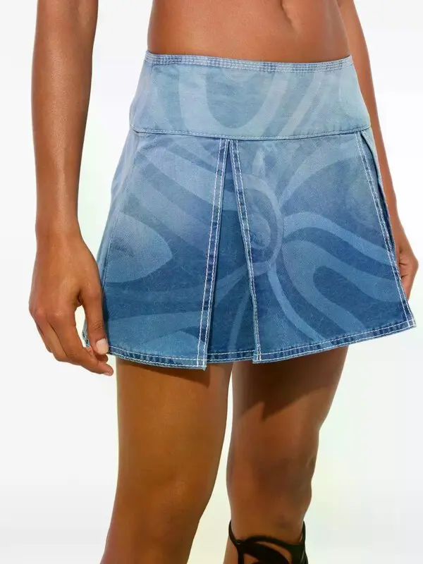 Emilio Pucci Marmo Print Denim Skirt