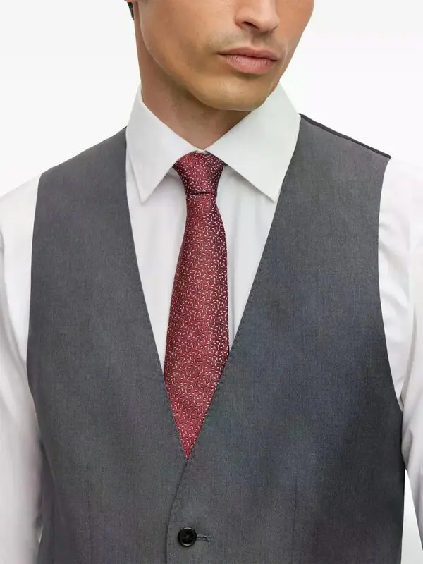 BOSS Tailored Button-down Waistcoat - Grey