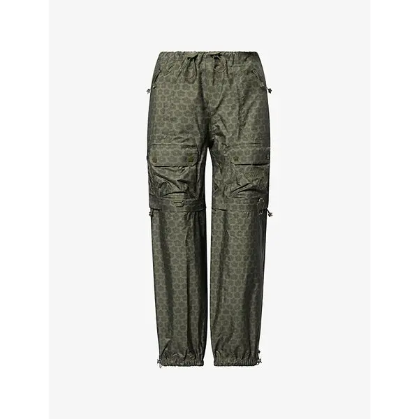 The North Face Graphic-pattern Reversible Shell Trousers - Dark Green
