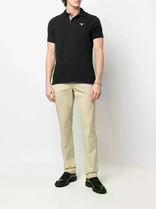 Barbour Logo Embroidered Polo Shirt - Black