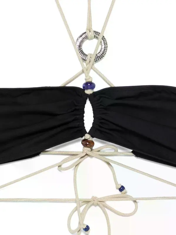 Isabel Marant Étoile Analia Ring Bead Bikini Top - Black
