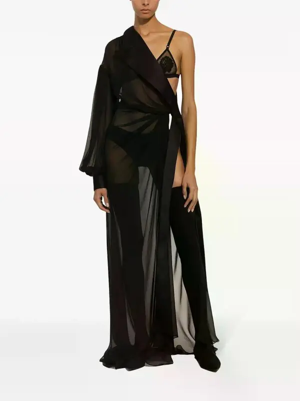 Dolce & Gabbana One-shoulder Silk-blend Dress