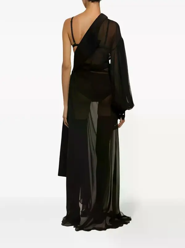 Dolce & Gabbana One-shoulder Silk-blend Dress