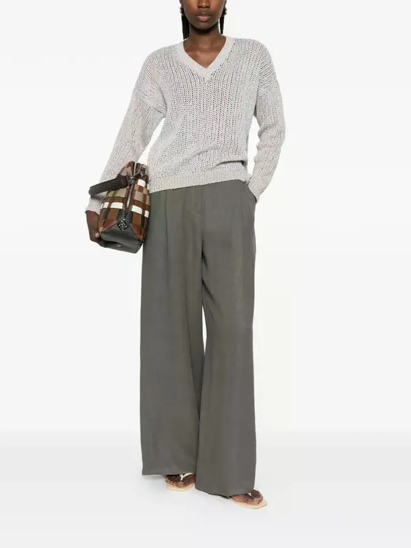 NEERA V-neck Long Sleeve Sweater