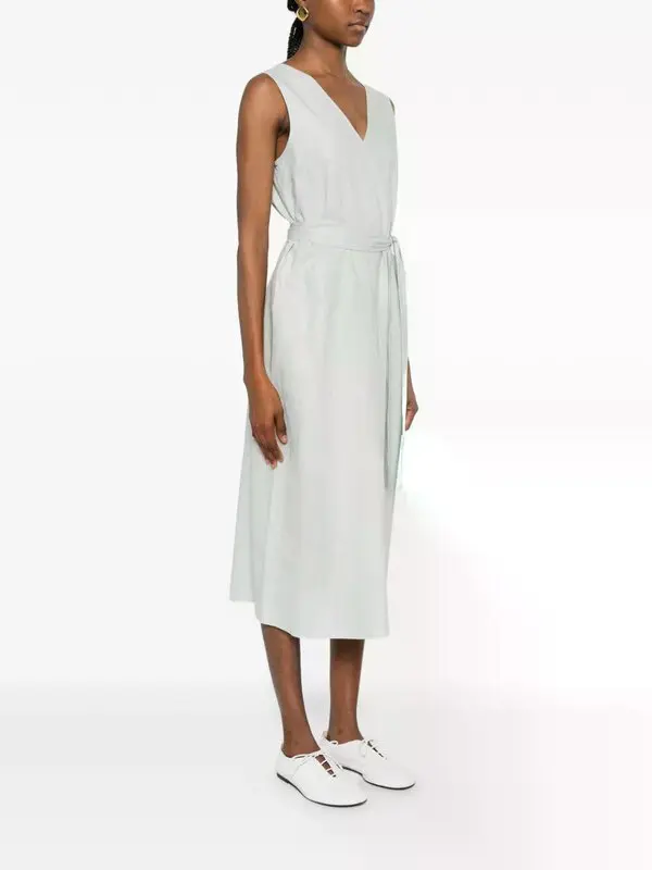 Calvin Klein V-neck Belted Midi Dress