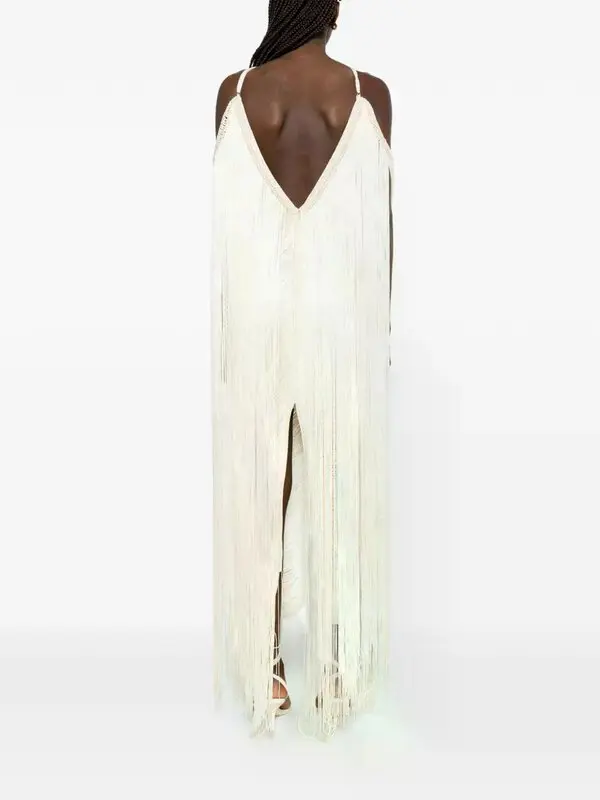 BLESS Fringed Maxi Dress - Neutrals