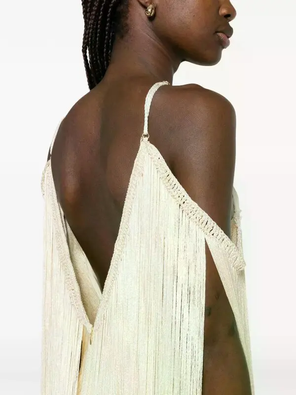 BLESS Fringed Maxi Dress - Neutrals