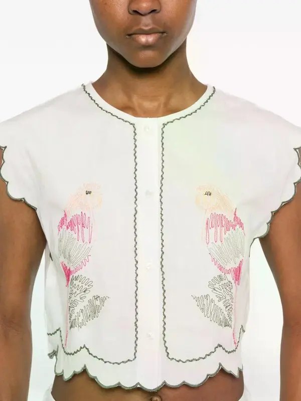 Maison Labiche Embroidery Scalloped Top