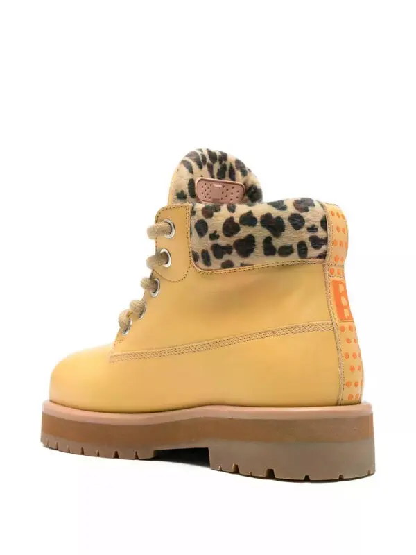 PDF Leopard-print Lace-up Boots