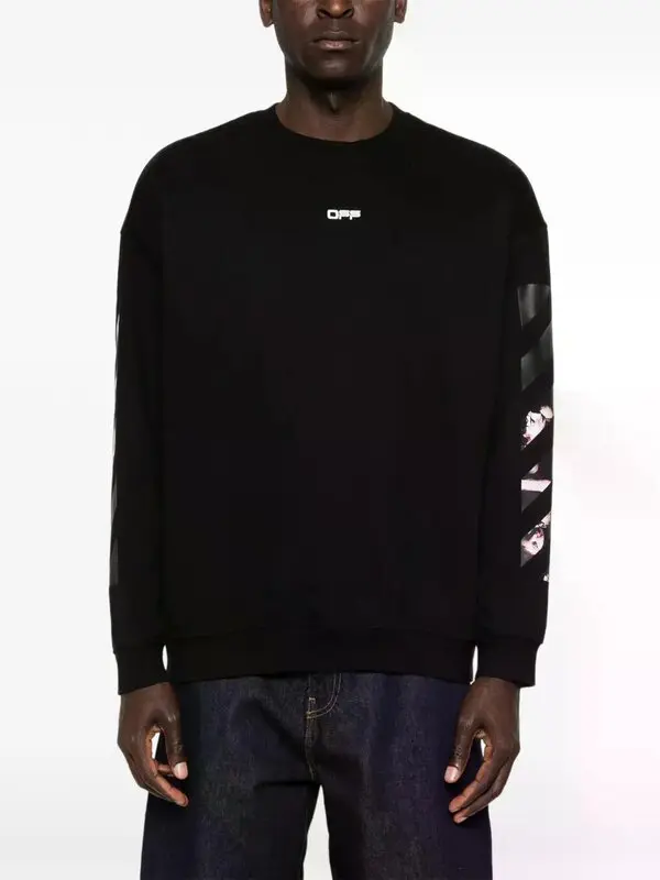 Off-White Diagonal Stripes Crew-neck Sweatshirt