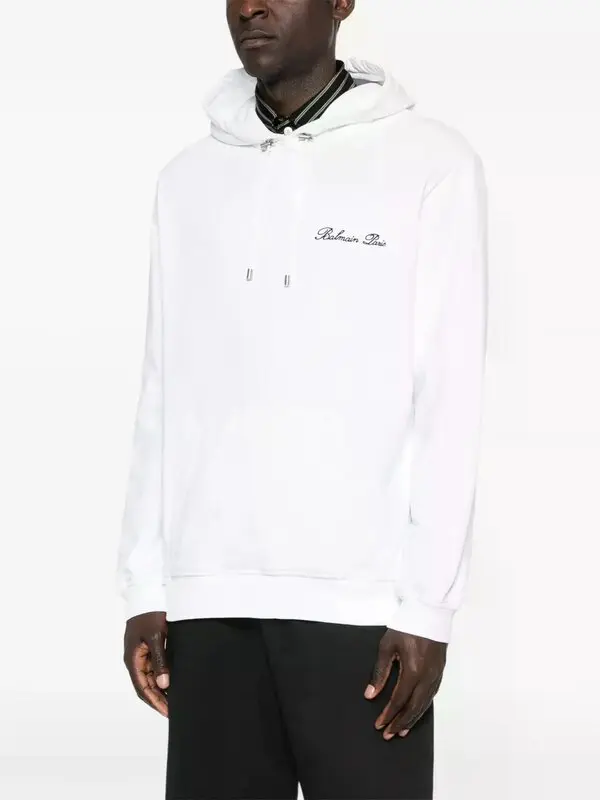 Balmain Embroidered Logo Hoodie