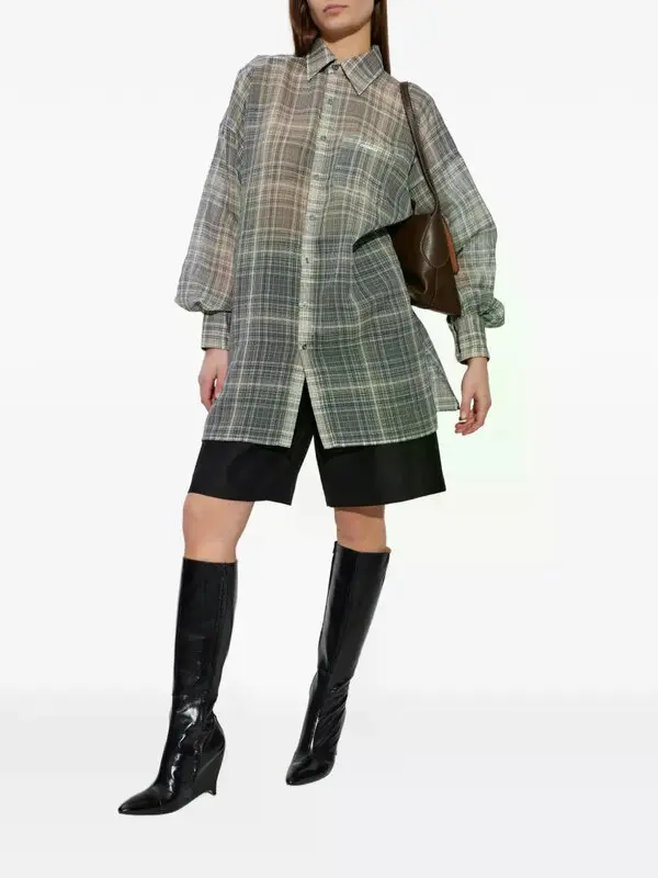 Coperni Plaid Shirt With Drawstring Waist