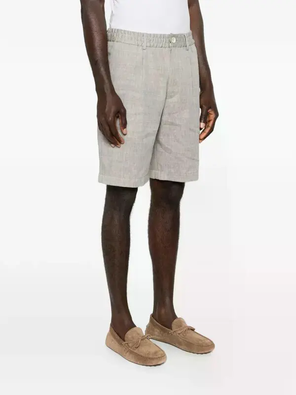 Brunello Cucinelli Herringbone Pleated Shorts