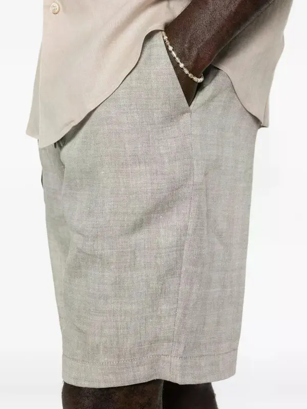 Brunello Cucinelli Herringbone Pleated Shorts
