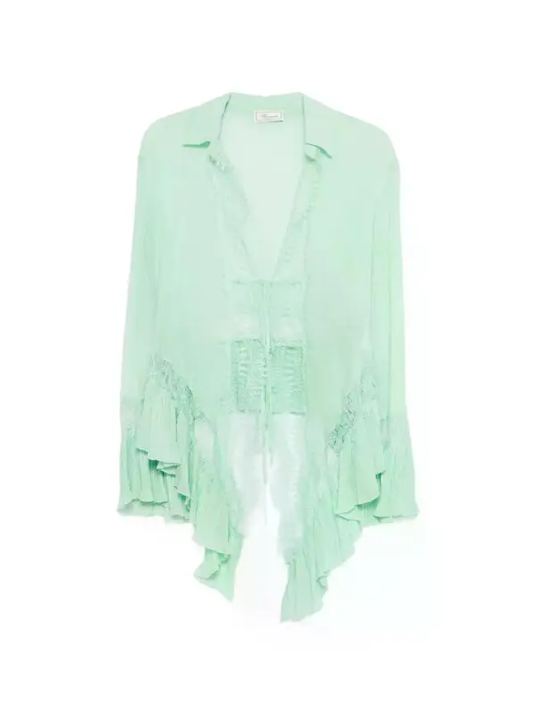 Blumarine Lace Ruffled Blouse