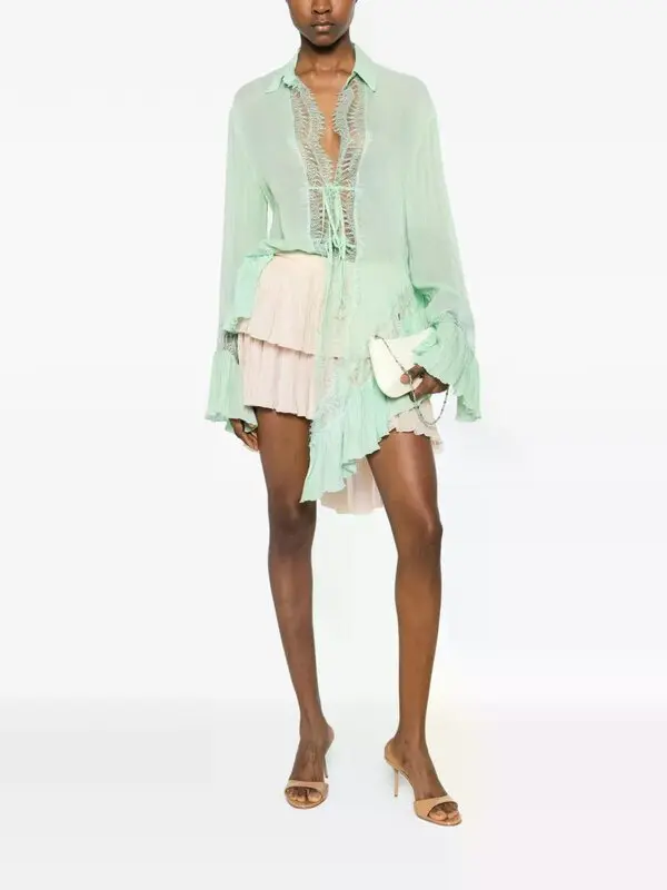 Blumarine Lace Ruffled Blouse
