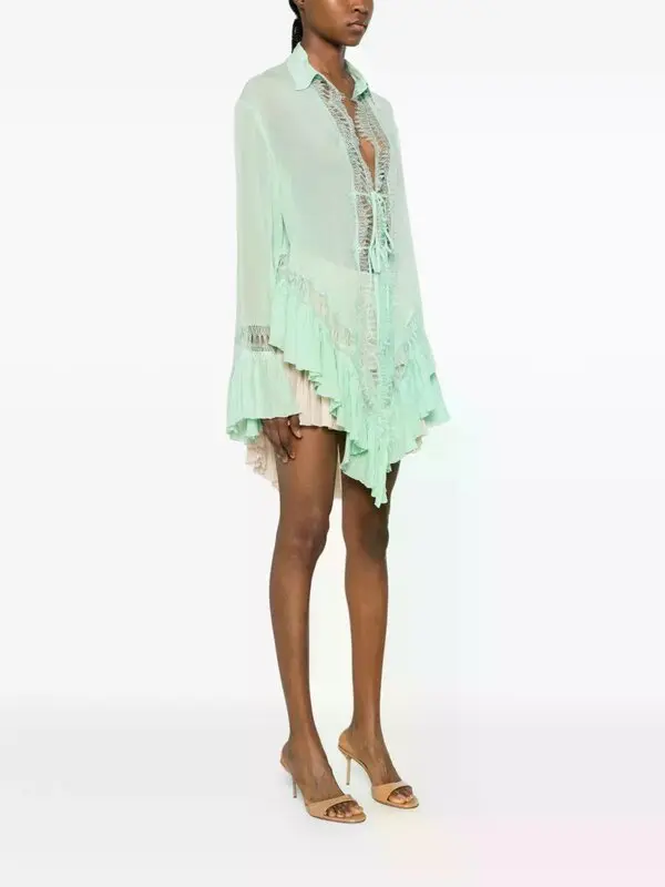 Blumarine Lace Ruffled Blouse