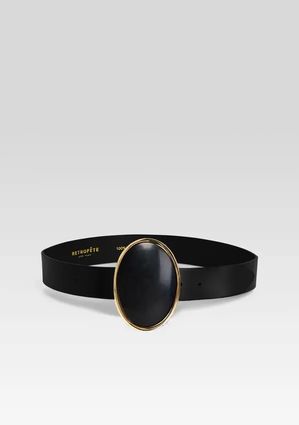 Retrofete Pertie Leather Belt - Onyx Stone