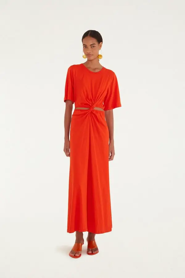 Farm Rio Artsy Flora Cut-out Maxi Dress