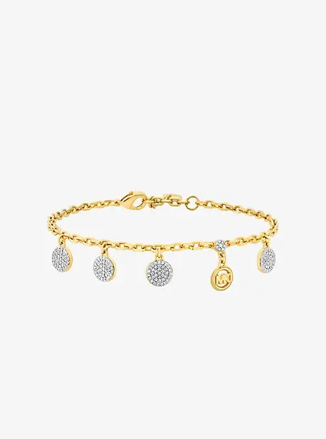 Michael Kors Pavé Disk Charm Bracelet - Silver