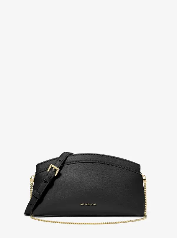 Michael Kors Small Leather Convertible Clutch - Black