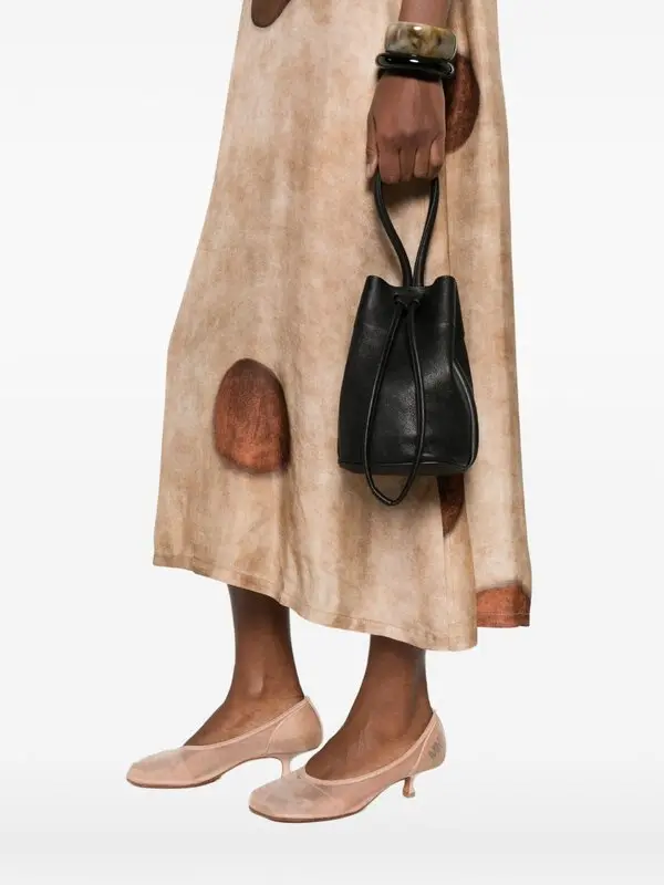 UMA WANG Leather Sac Bucket Bag - Black