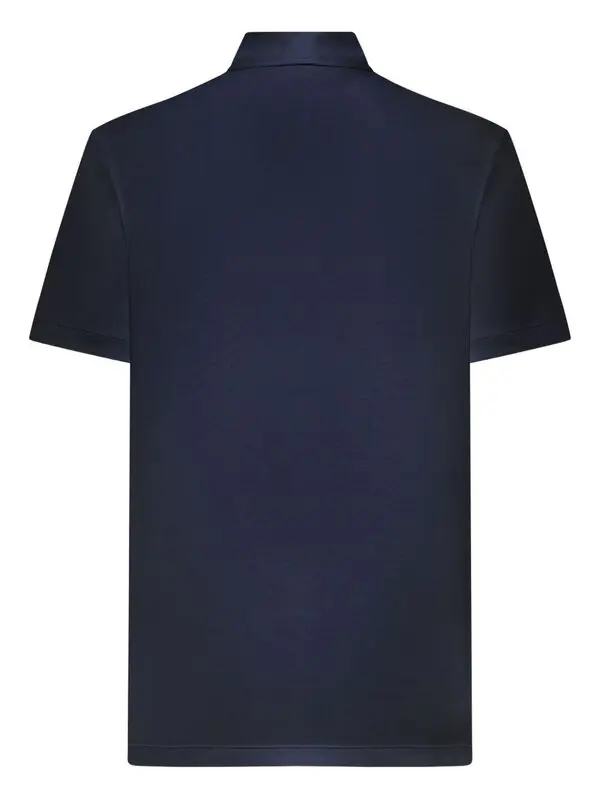 Giorgio Armani Interlock Cotton Polo Shirt - Blue