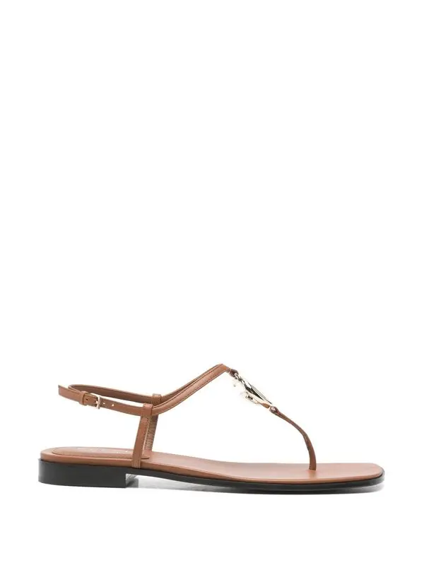 Gucci Gg Marmont Leather Sandals - Brown