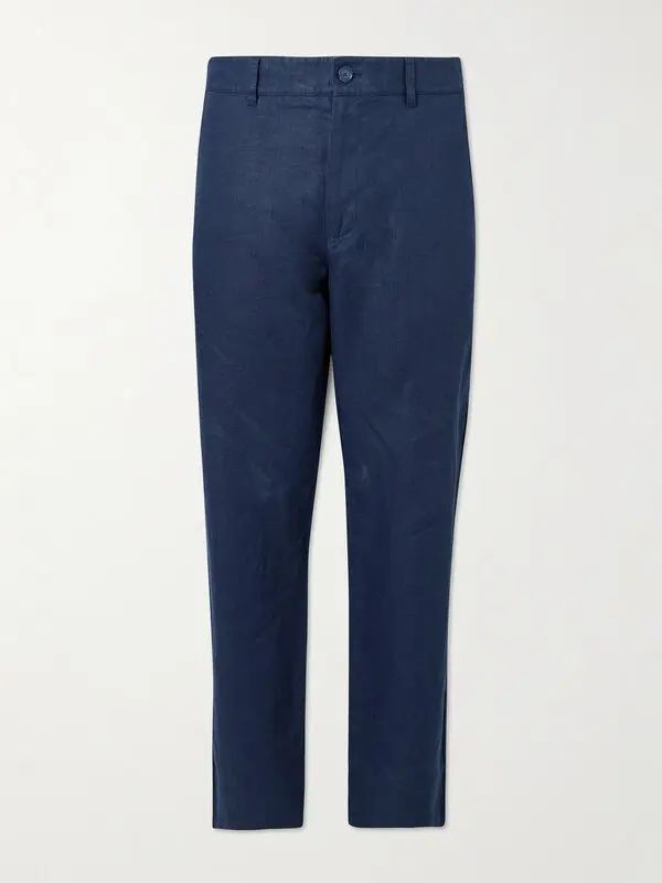 Nn07 Aden 1454 Straight-leg Linen Suit Trousers - Blue