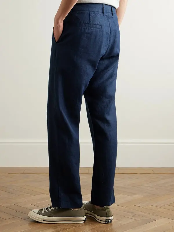 Nn07 Aden 1454 Straight-leg Linen Suit Trousers - Blue