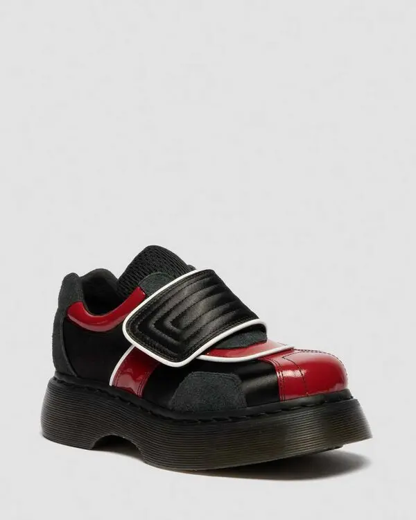 Dr. Martens Buzz Strap Mixed Material Shoes - Black