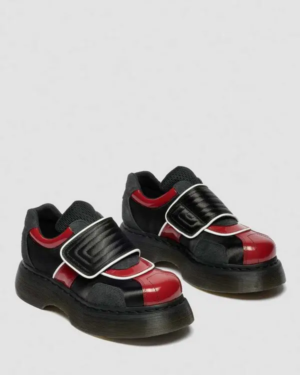 Dr. Martens Buzz Strap Mixed Material Shoes - Black