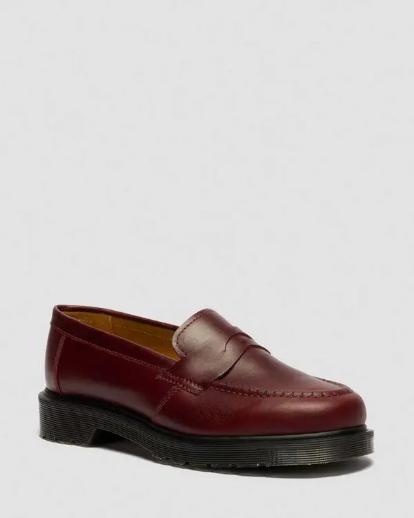 Dr. Martens Delapre Made In England Penny Loafers - Red