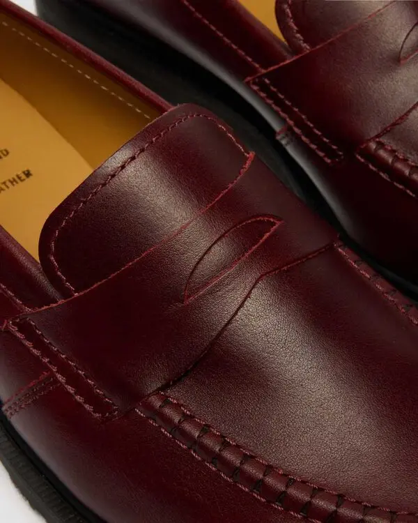 Dr. Martens Delapre Made In England Penny Loafers - Red