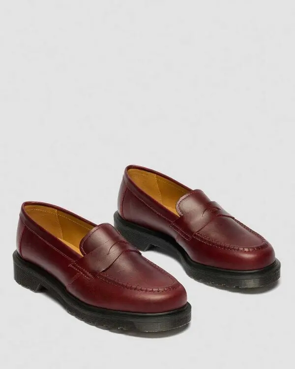 Dr. Martens Delapre Made In England Penny Loafers - Red