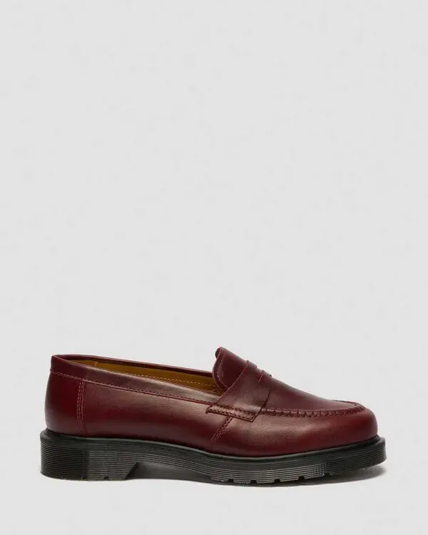 Dr. Martens Delapre Made In England Penny Loafers - Red