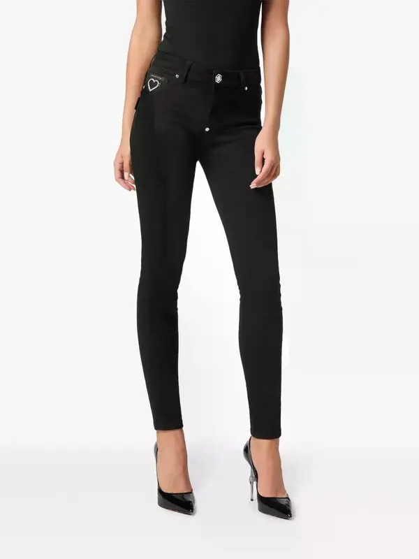 Philipp Plein Skinny Jeans With Logo Appliqu