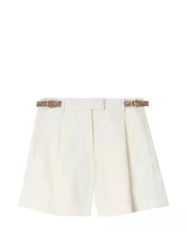 Burberry Check Trim Cotton Poplin Shorts