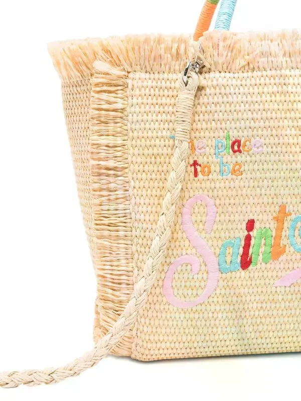 MC2 SAINT BARTH Embroidered Frayed Tote Bag