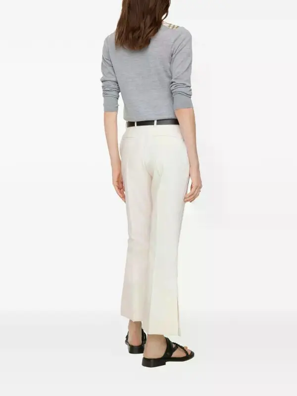 Burberry Cropped Wool Flared Trousers