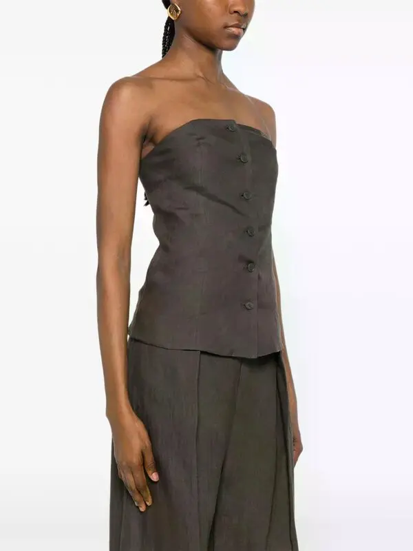Sú Button Bandeau Top