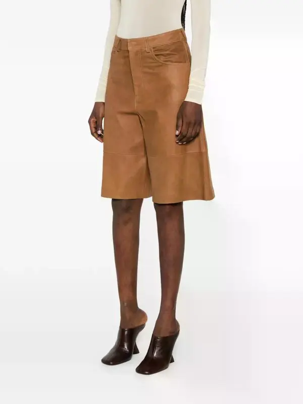TELA Paneled Leather Shorts
